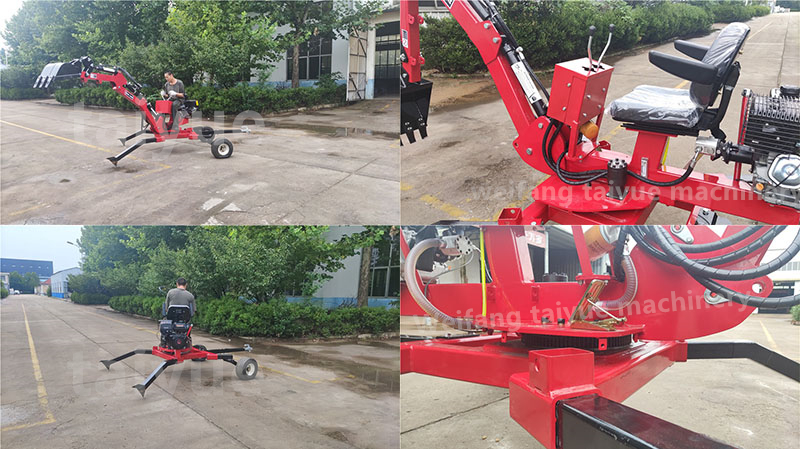 - Buy 360 degree ATV backhoe digger mini excavator towable backhoe ...